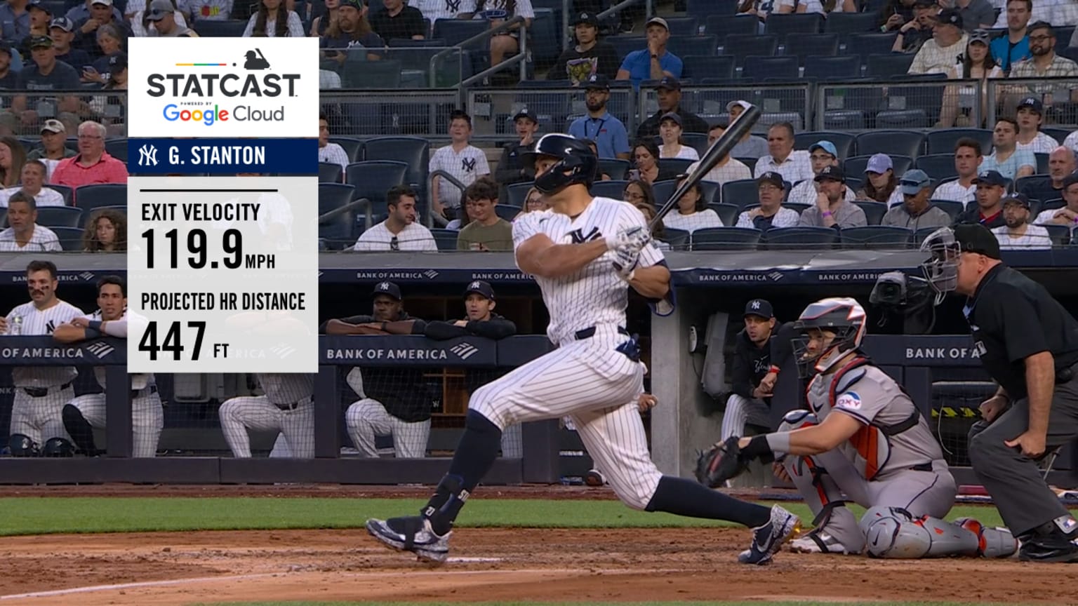 Giancarlo Stanton crushes hardest-hit ball of 2024 | 05/08/2024 | New York Yankees