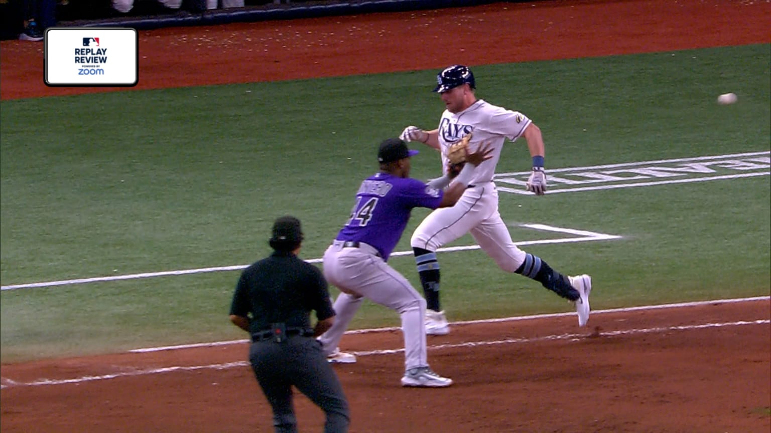 Luke Raley is safe at first base after call stands | 08/23/2023 | Tampa ...