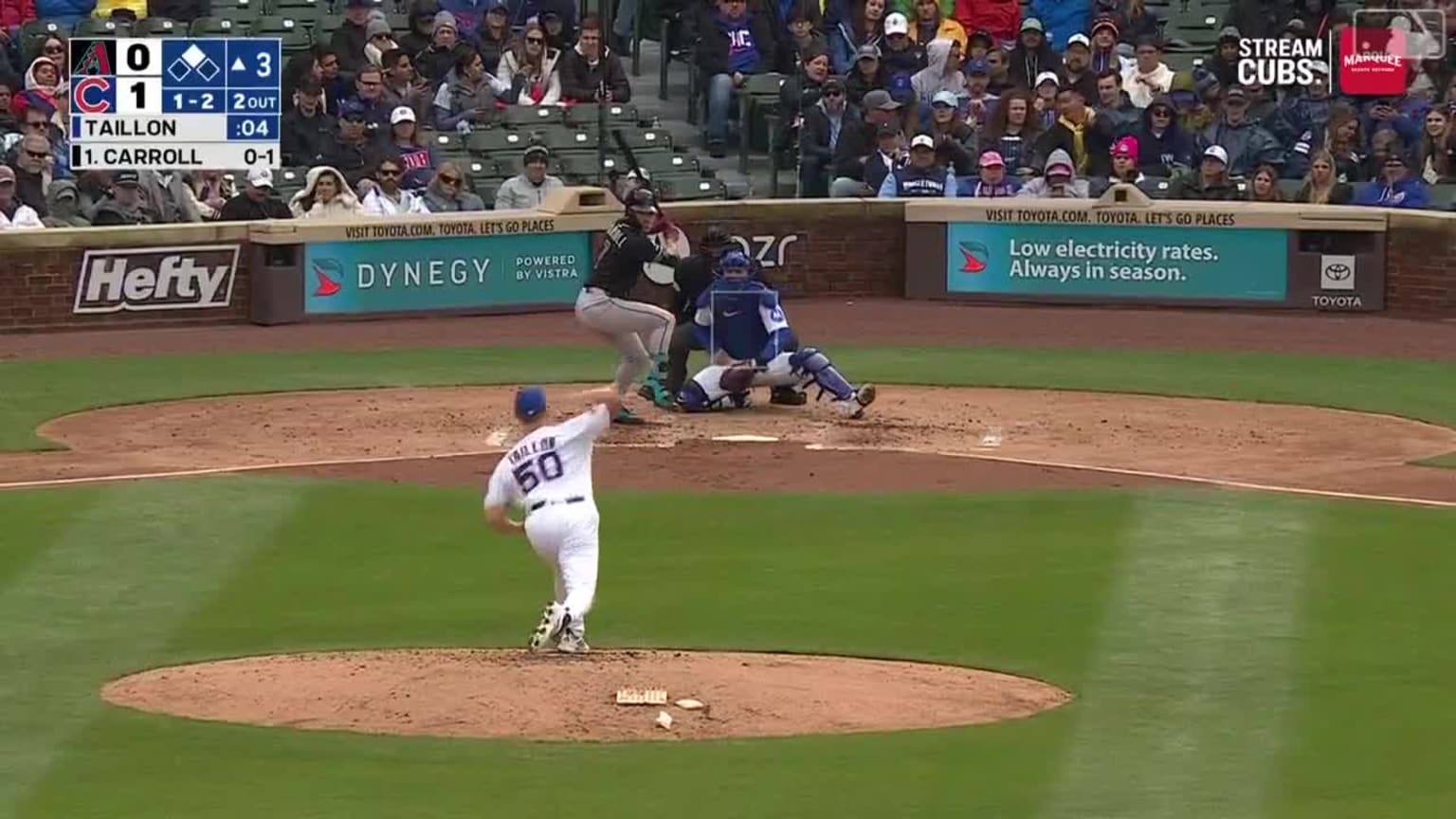 Jameson Taillon strikes out Corbin Carroll | 04/20/2025 | Chicago Cubs