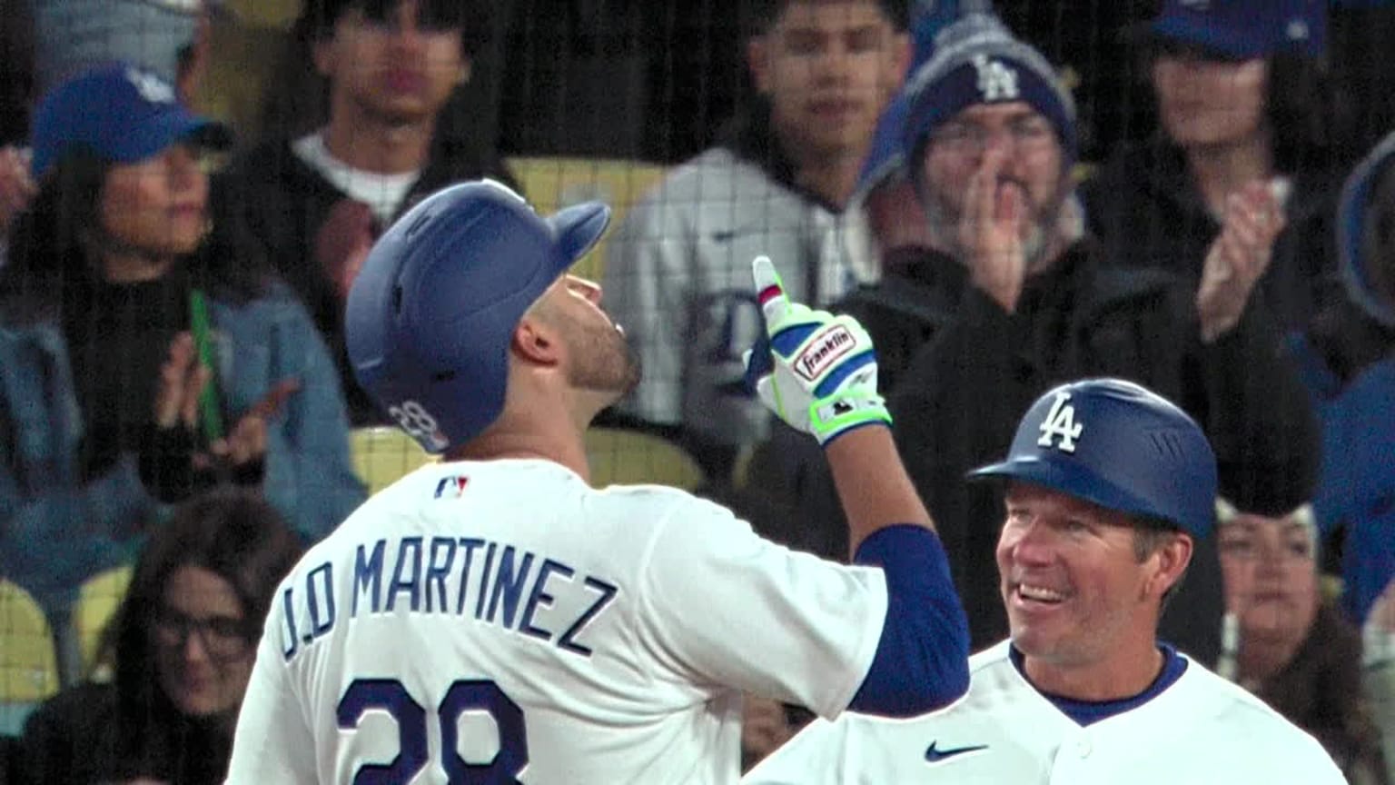 J.D. Martinez hits a sharp RBI single to right field | 03/30/2023 | Los ...