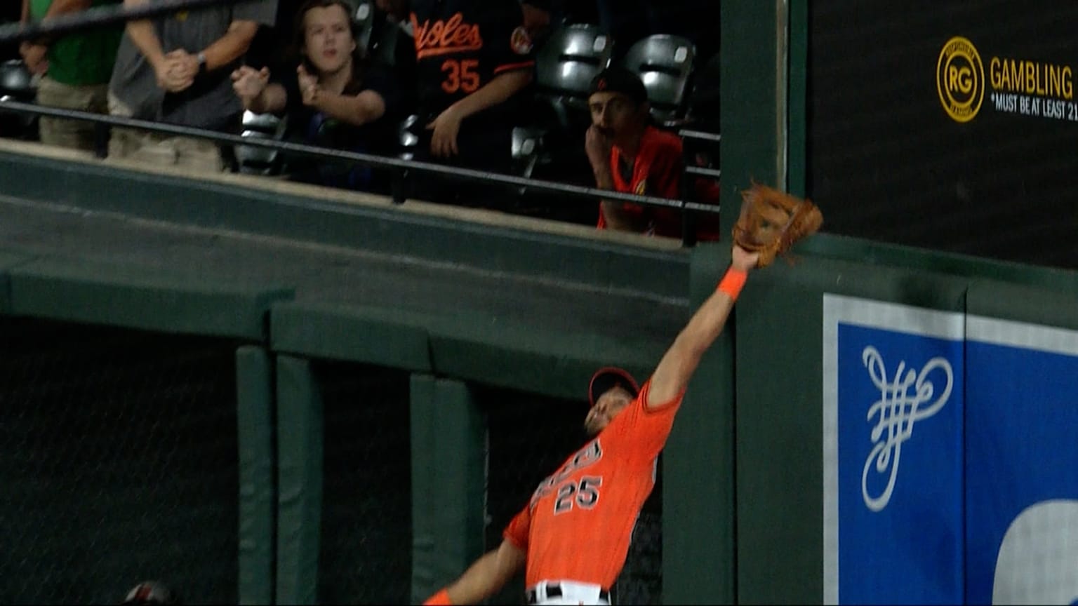 Anthony Santander makes a leaping grab at the wall | 05/13/2023 | Tampa ...
