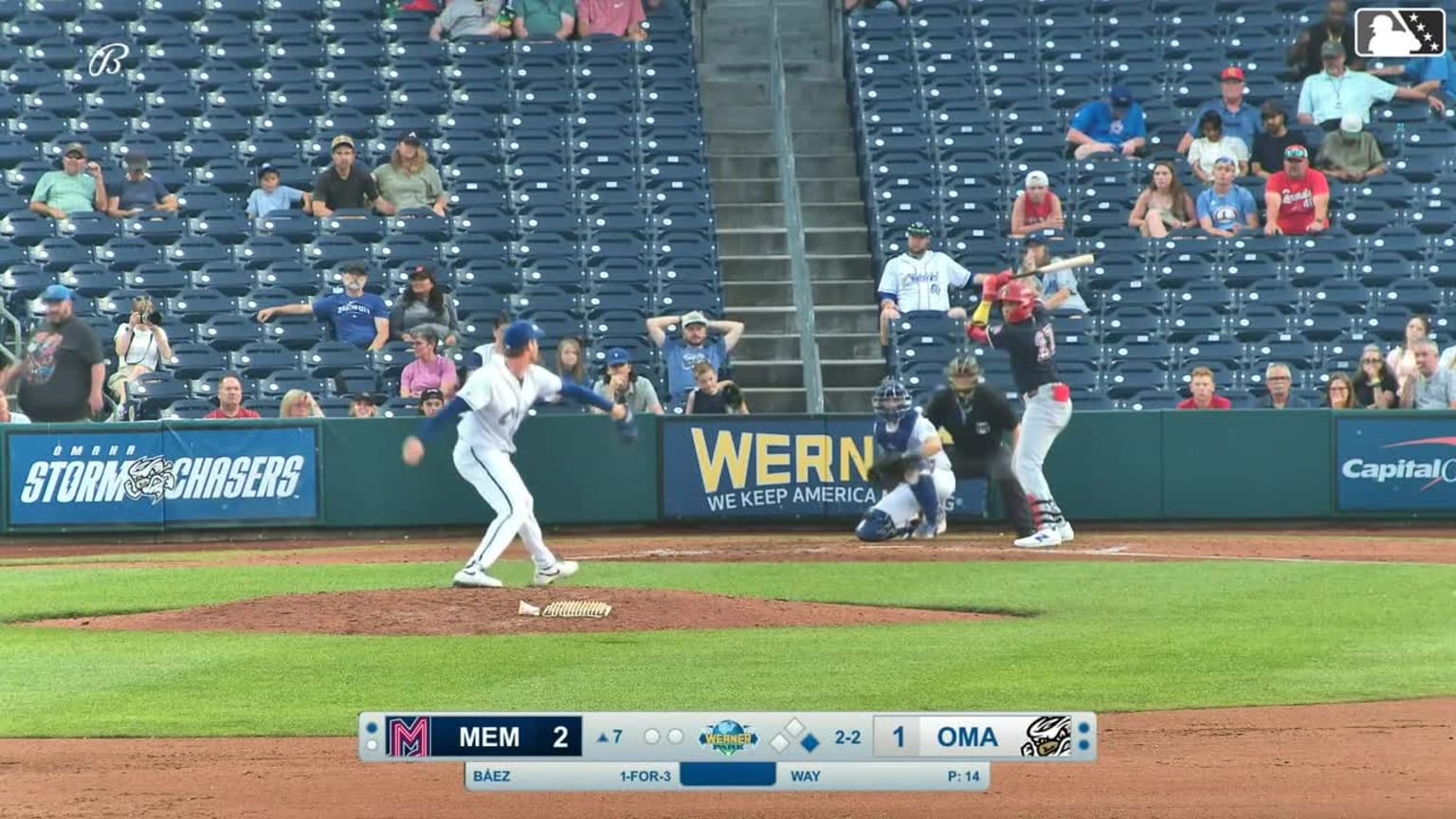 Joshua Báez homers (15) on a fly ball to left field. Colton Ledbetter ...