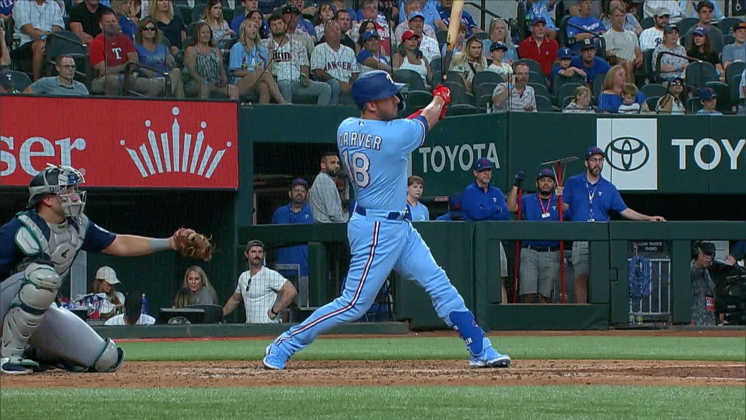 Mitch Garver sends an RBI double into the gap | 06/04/2023 | Texas Rangers