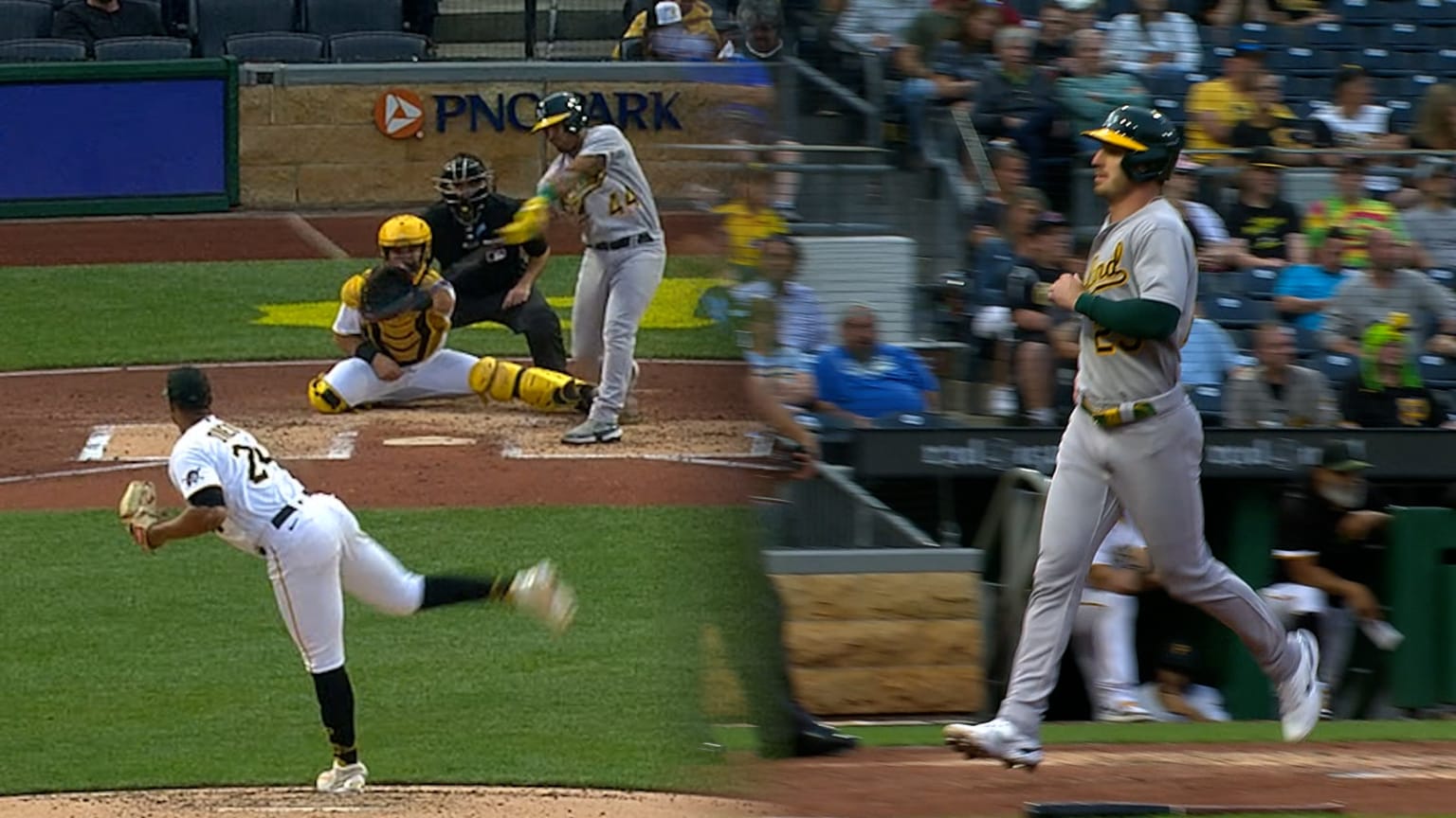 Carlos Perez hits a sac fly in the top of the 3rd | 06/05/2023 | Athletics