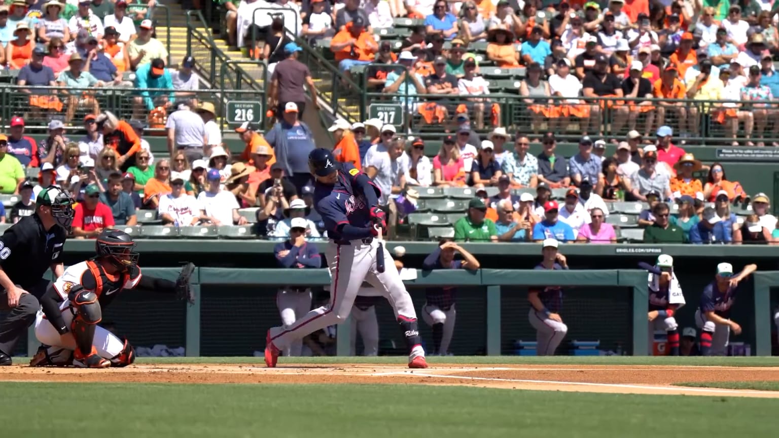 Field view: Austin Riley's solo home run | 03/17/2024 | Atlanta Braves