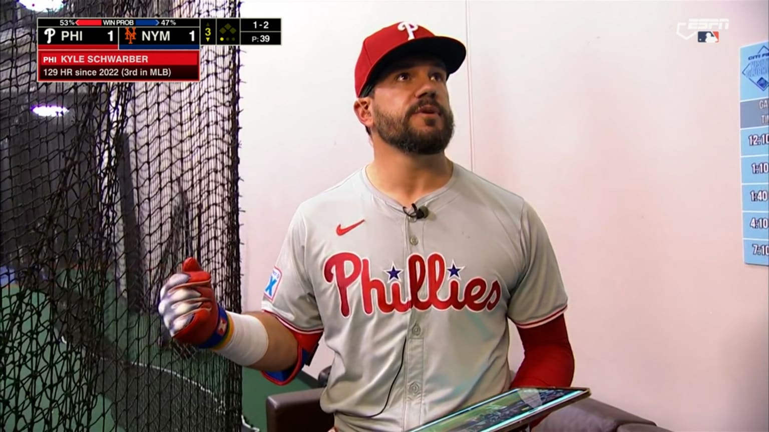 Kyle Schwarber discusses what he does between at-bats | 09/22/2024 | Philadelphia Phillies