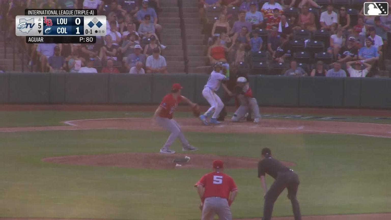Angel Genao singles on a sharp line drive to right fielder Austin ...