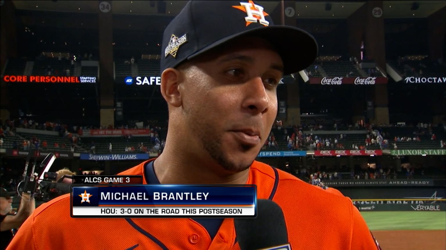 Michael Brantley on his big catch during Game 3 win | 10/19/2023 | MLB.com