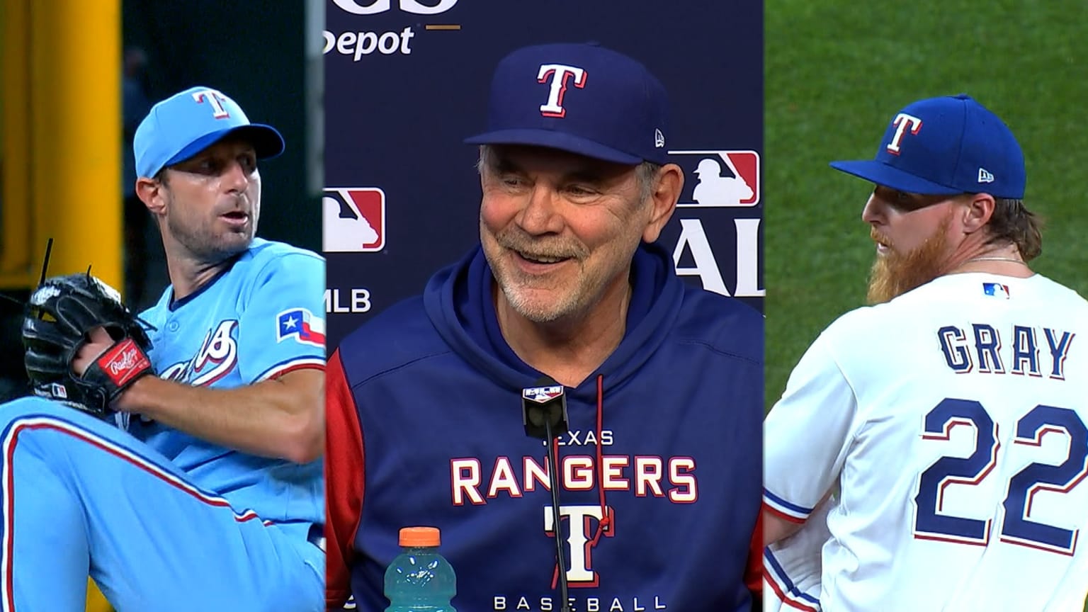 Bochy, Eovaldi, Smith on Scherzer, Gray on roster | 10/15/2023 | Texas Rangers