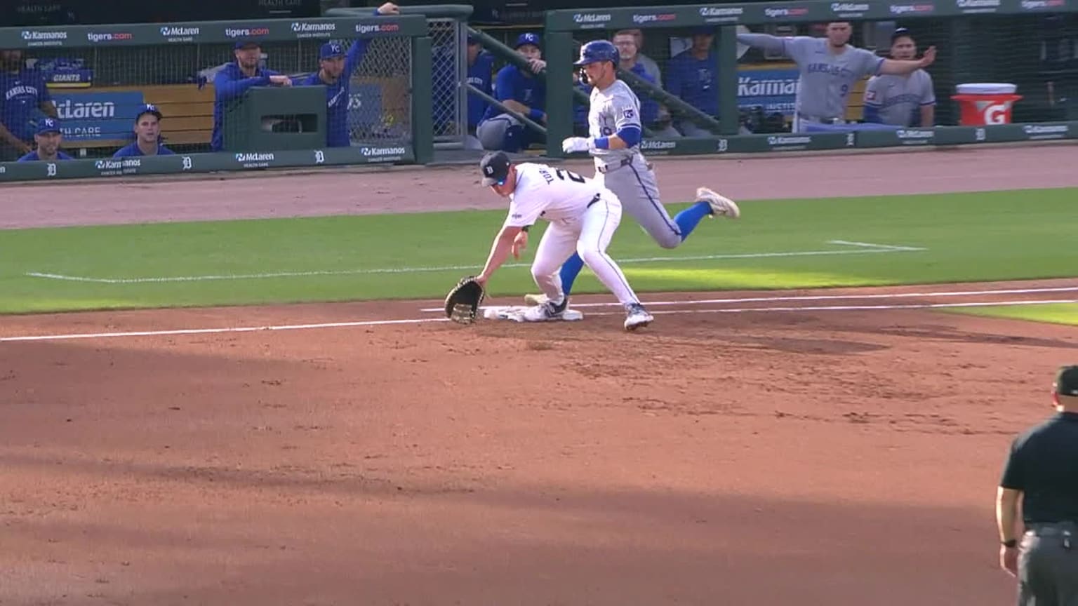Michael Massey Safe After A Review 04272024 Kansas City Royals