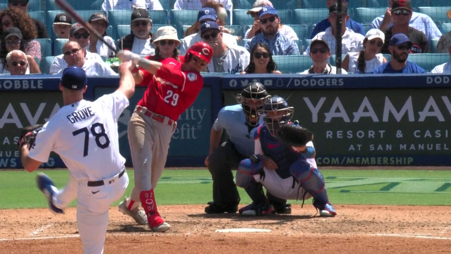 TJ Friedl knocks an RBI single into center field | 07/30/2023 | Cincinnati Reds