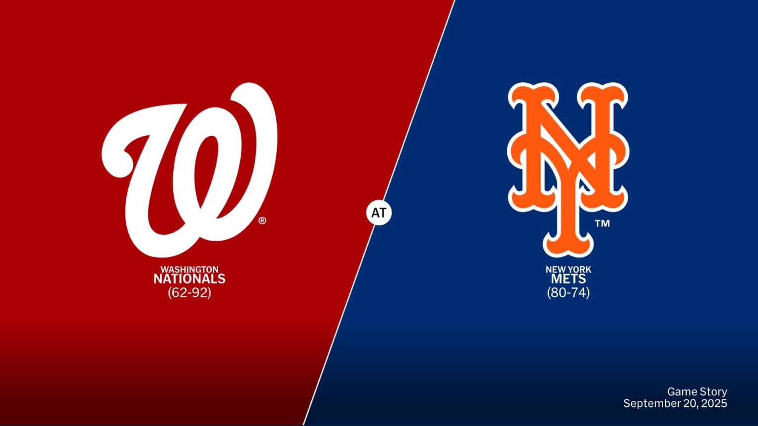 Nationals at Mets - September 20, 2025: Title Slate | 09/19/2025 | MLB.com