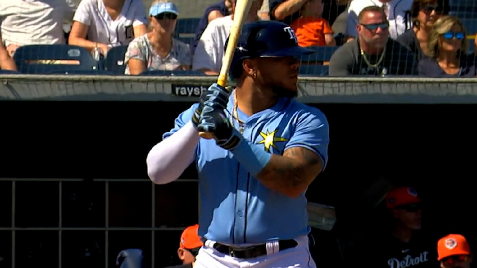 Harold Ramírez hits an RBI double to center field | 02/25/2024 | Tampa ...