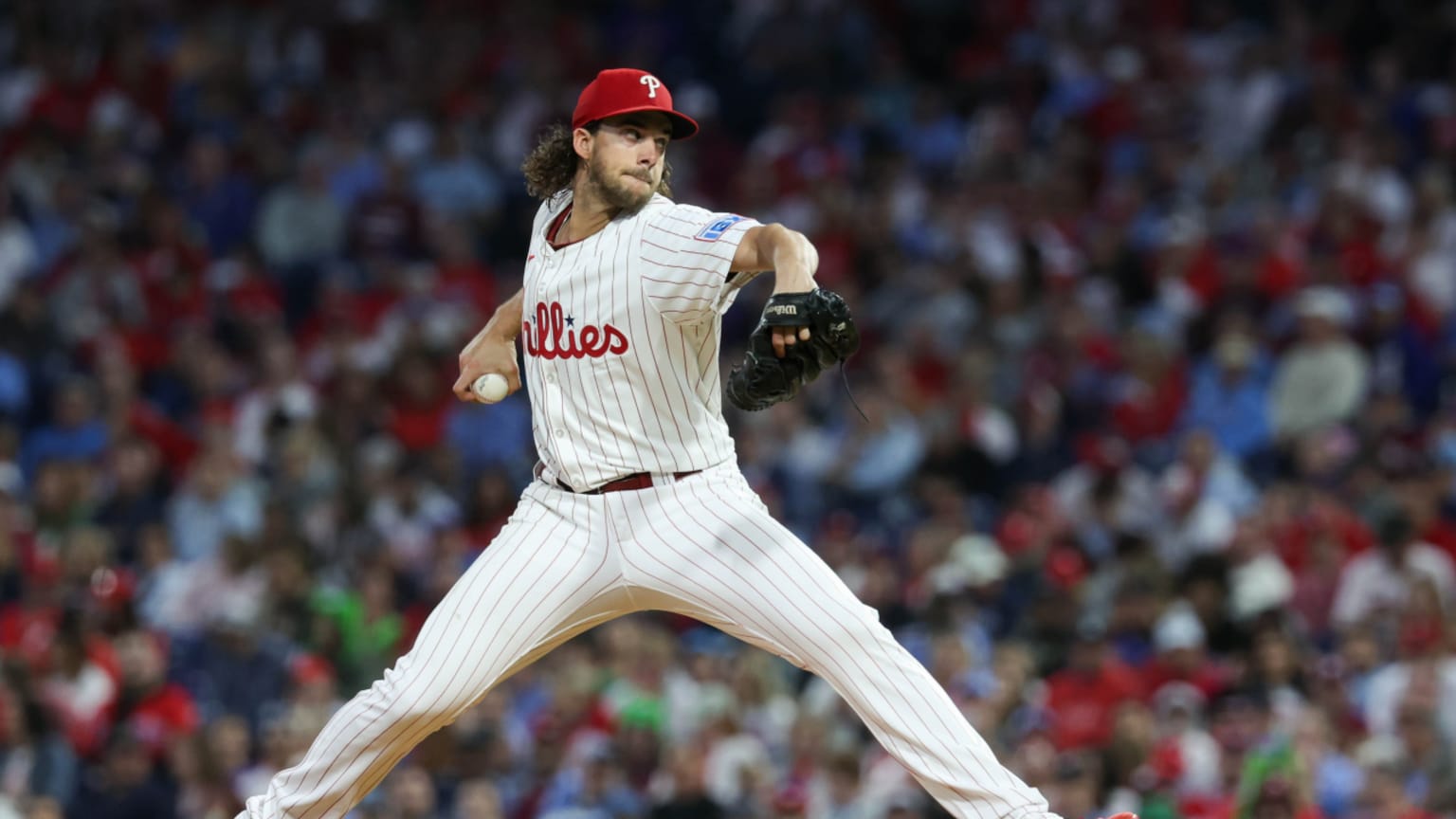 Aaron Nola fans Michael Busch | 09/23/2024 | Philadelphia Phillies