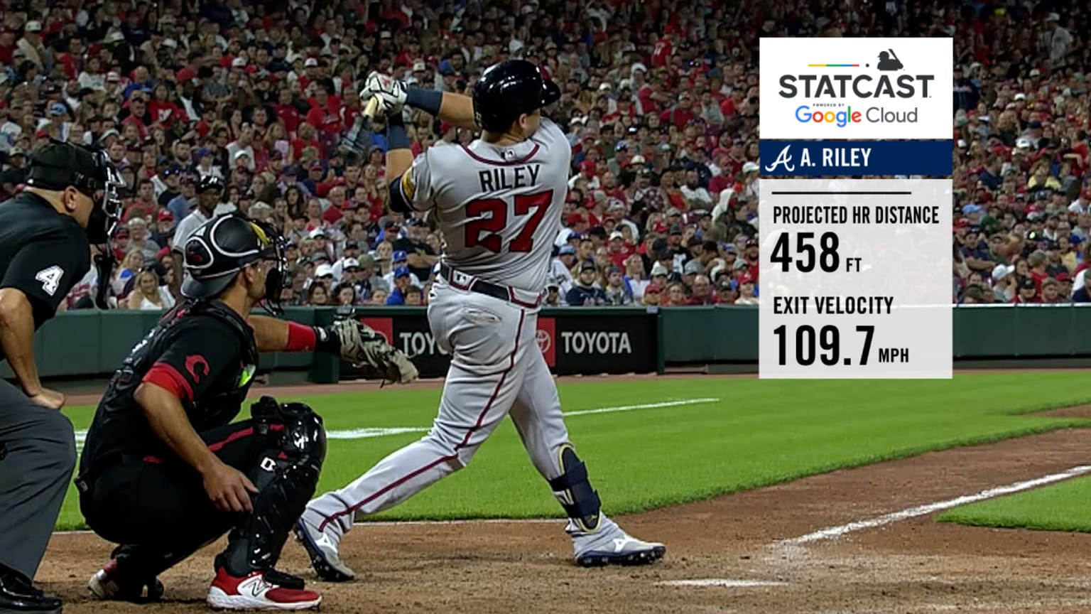 Austin Riley hammers a 458-foot home run vs. Reds | 06/23/2023 ...