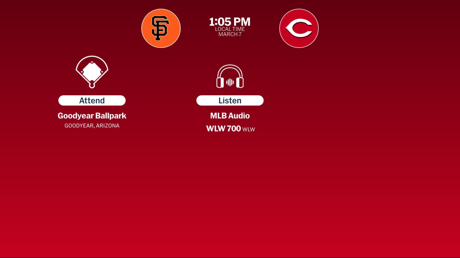 Giants at Reds - March 7, 2025: Tune In | 03/05/2025 | MLB.com