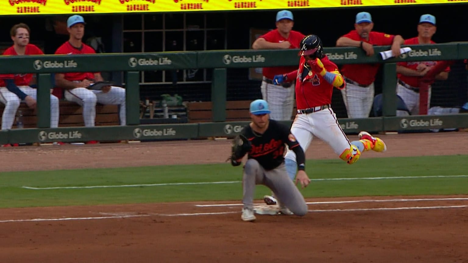 Ronald Acuña Jr. out at first after challenge | 07/04/2025 | Baltimore ...