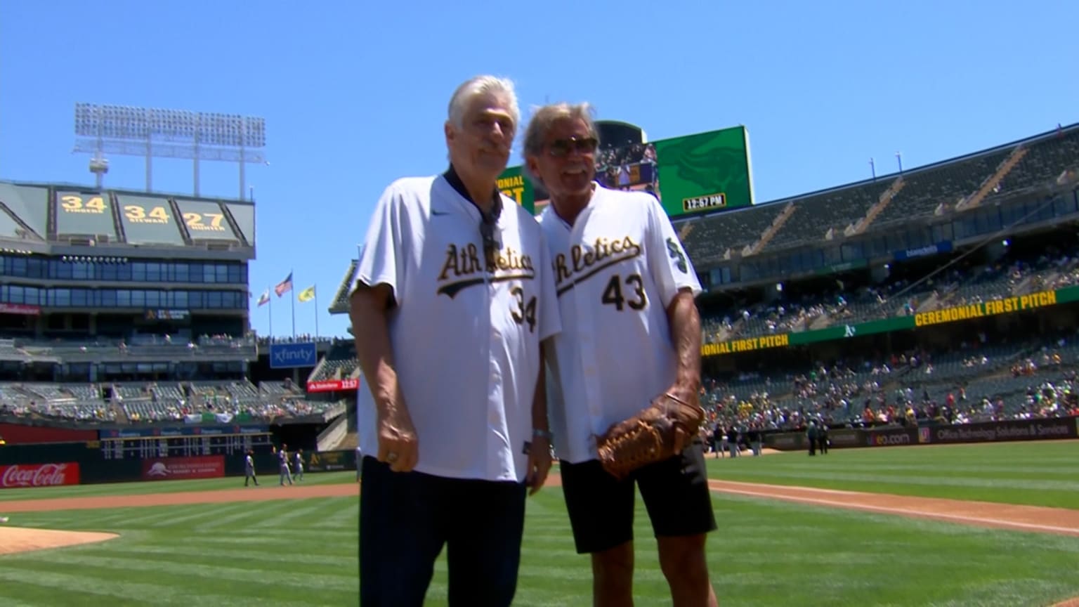 Dennis Eckersley and Rollie Fingers throw first pitch | 07/07/2024 ...