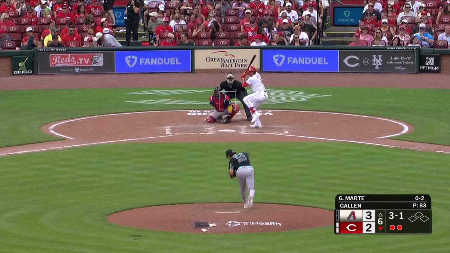 Noelvi Marte homers (3) on a fly ball to left center field. | 06/14 ...