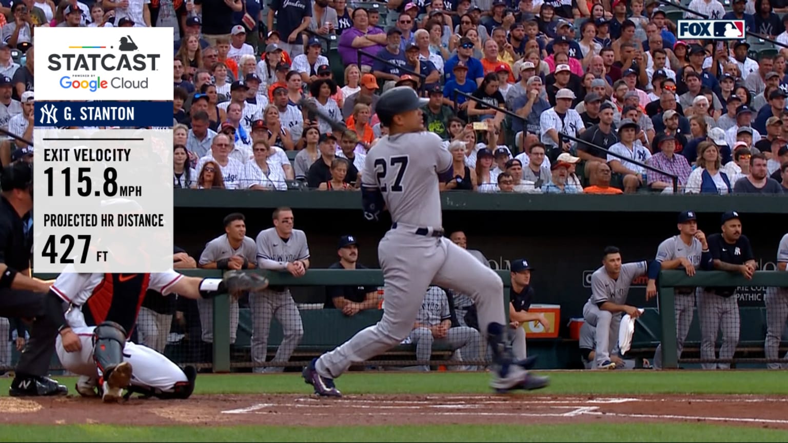 Giancarlo Stanton drills 427-foot homer at 115.8 mph | 07/29/2023 ...