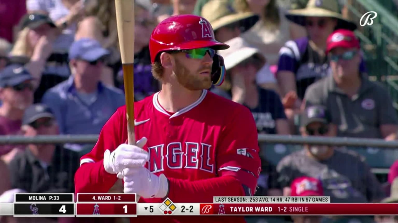 Taylor Ward flares a two-run double in the 5th | 03/08/2024 | Los ...