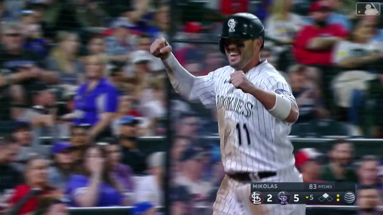 Yonathan Daza hits sac fly to right in the 5th | 04/11/2023 | Colorado ...