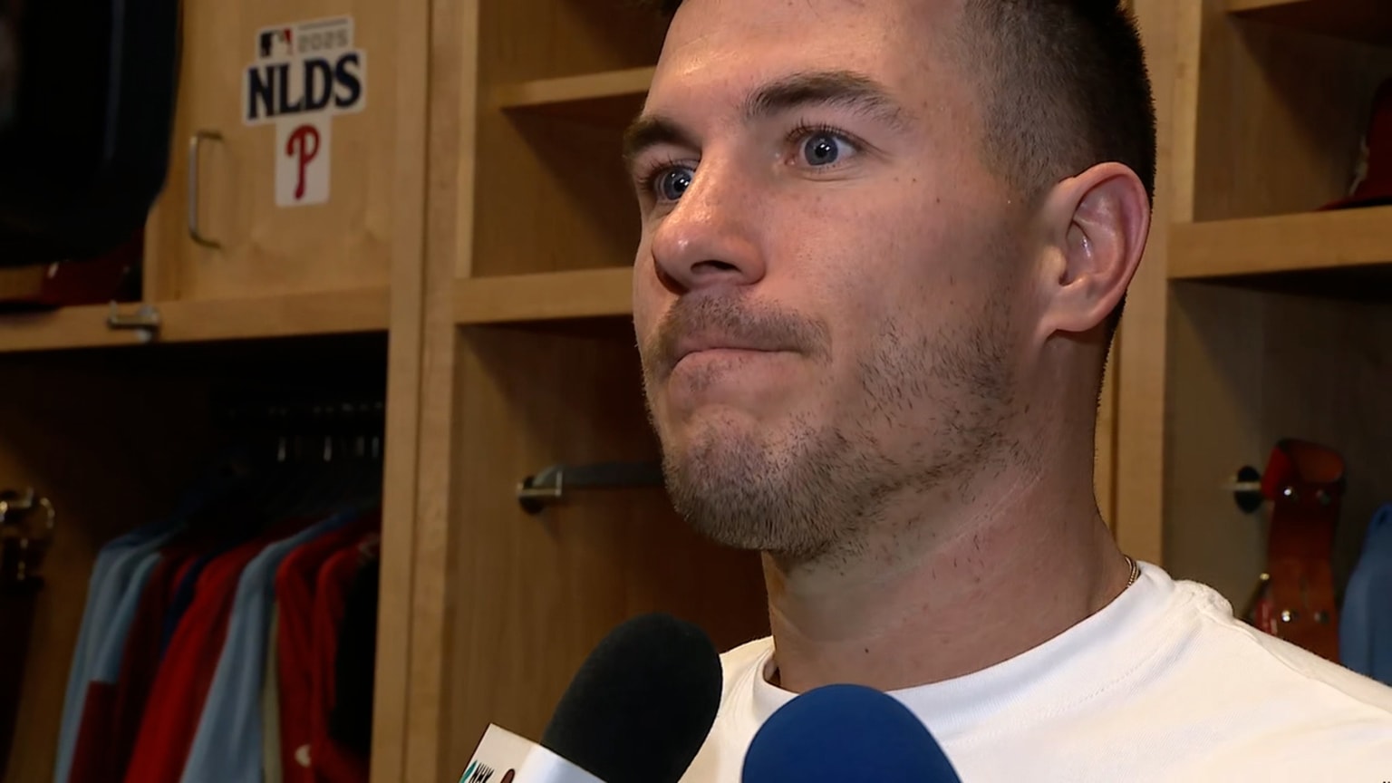 J.T. Realmuto on pitching strategy, Game 3 win | 10/08/2025 | MLB.com