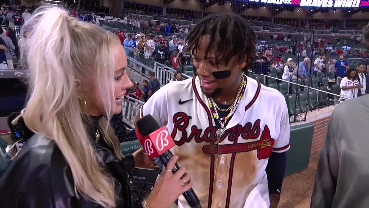 Ronald Acuña Jr. talks stealing his 70th base | 09/27/2023 | Atlanta Braves