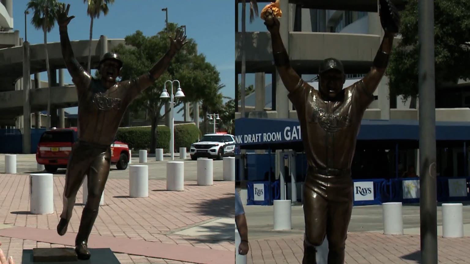 Rays unveil statues of Longoria and Iwamura | 09/23/2023 | Tampa Bay Rays
