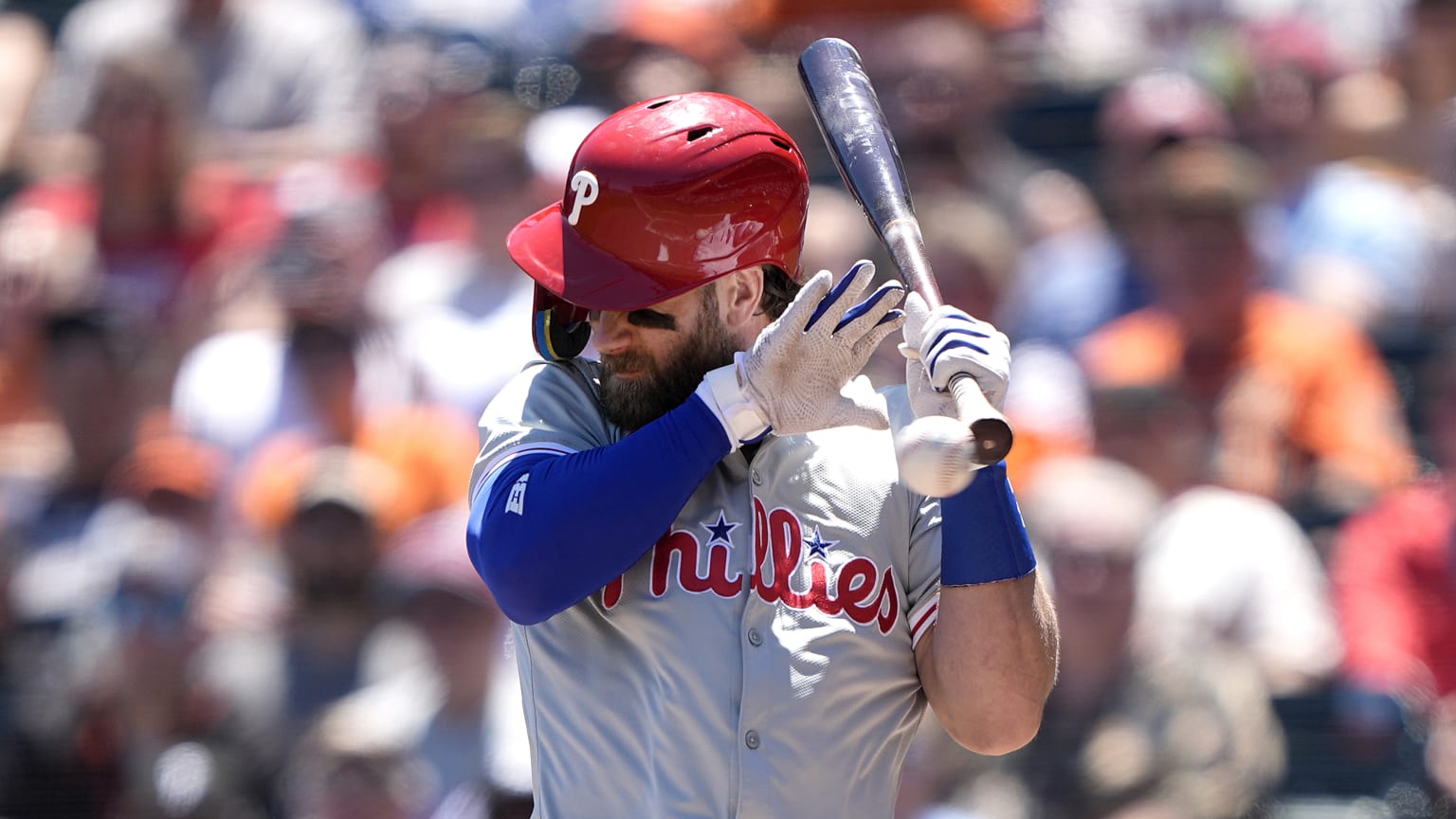 Bryce Harper hits a foul ball after review | 05/29/2024 | Tampa Bay Rays