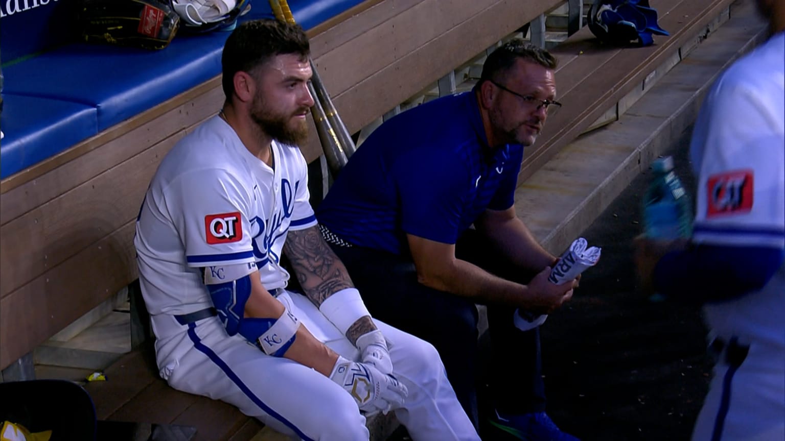 Kyle Isbel exits with left hamstring discomfort | 09/17/2025 | Kansas ...