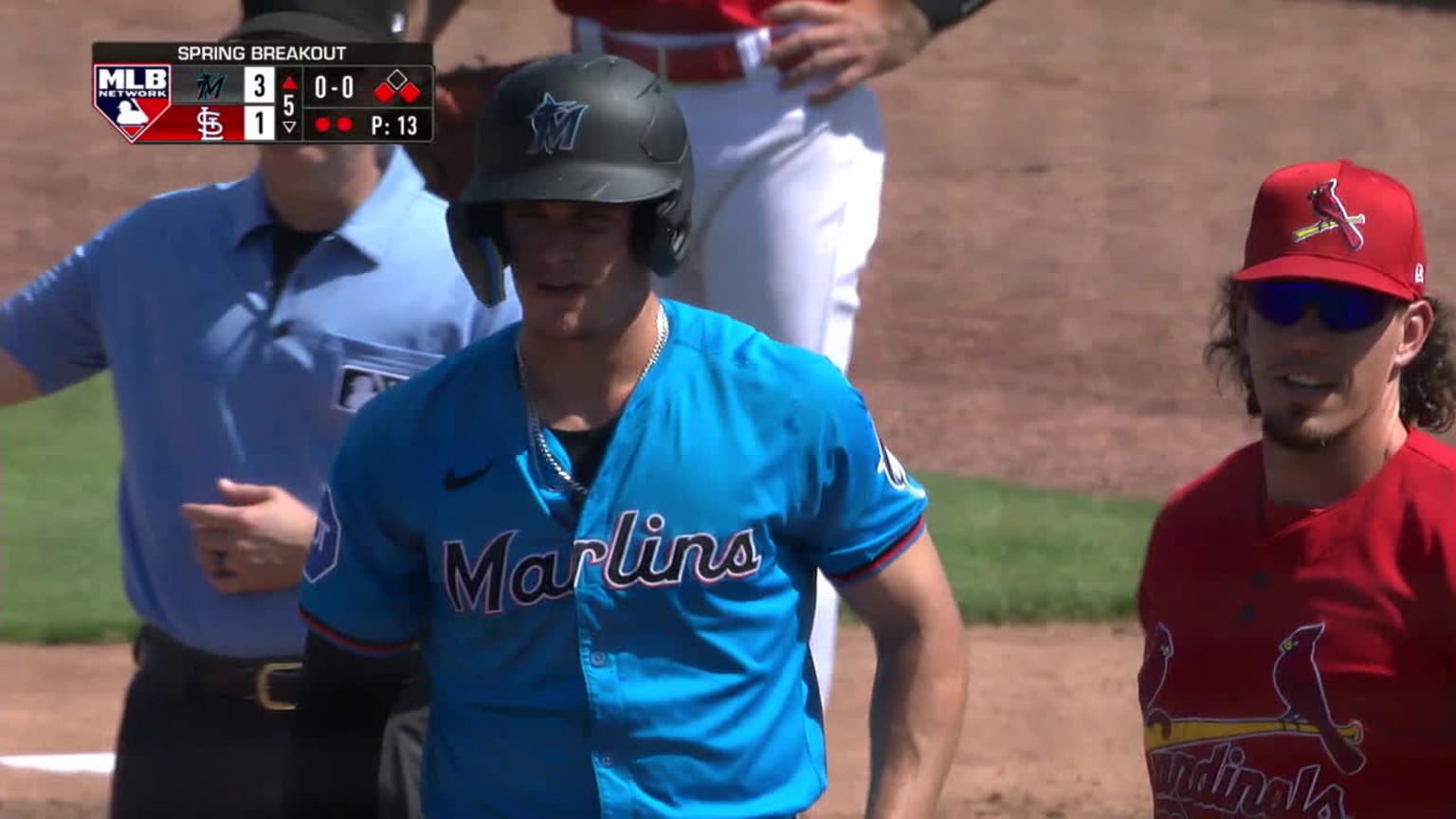 Griffin Conine lines an RBI single to center field | 15/03/2024 | Los ...