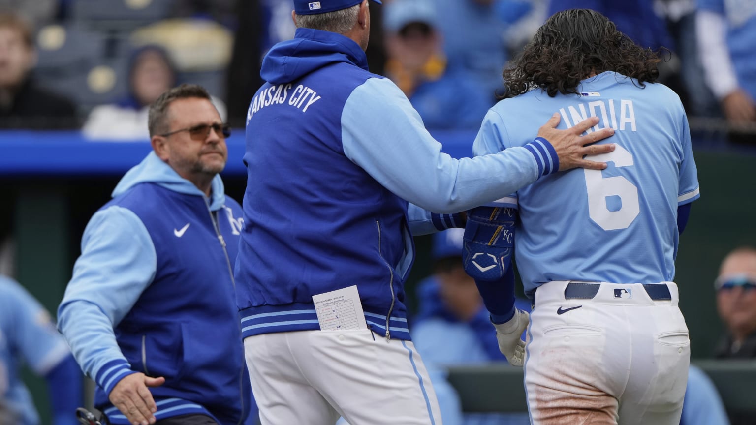 Jonathan India exits after HBP to the helmet | 03/30/2025 | Kansas City ...