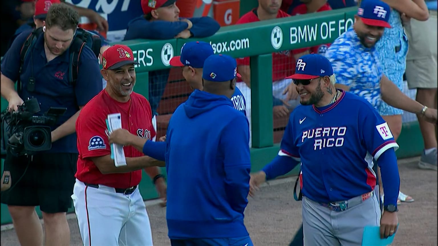 Alex Cora, Team Puerto Rico coaches interact pregame | 03/03/2026 ...