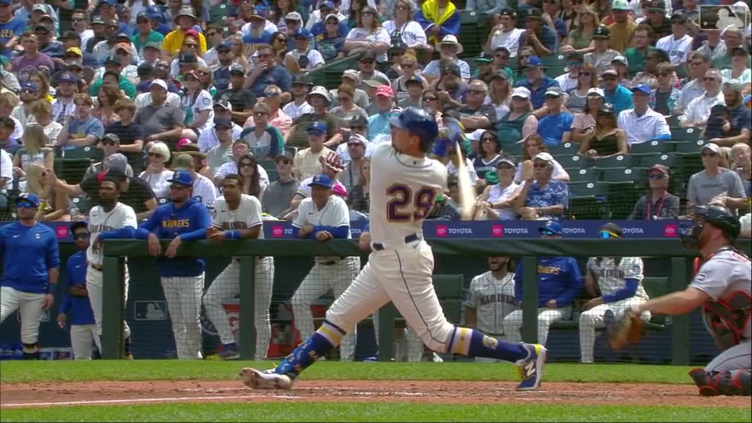 Cal Raleigh crushes a solo homer to right-center | 07/16/2023 | Tampa ...