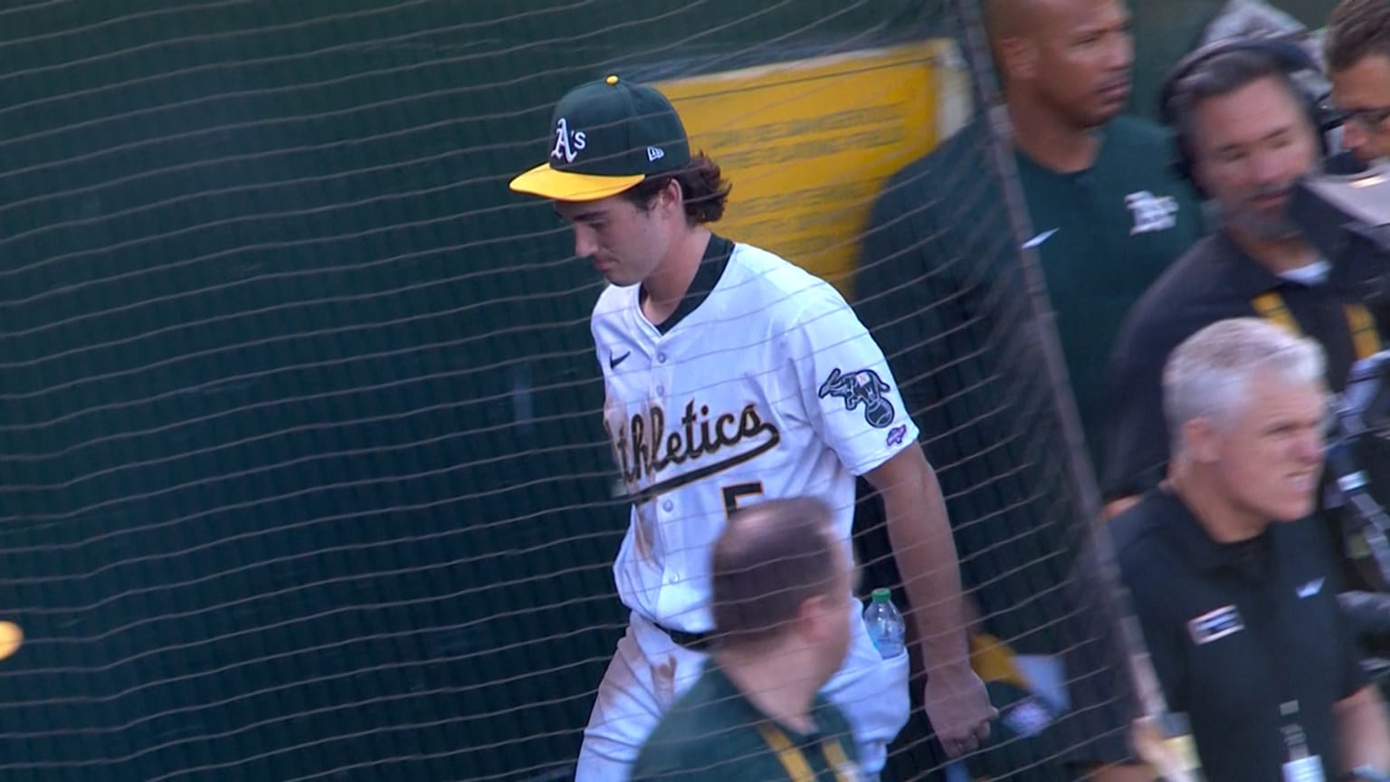 Jacob Wilson leaves MLB debut with injury | 07/19/2024 | Athletics