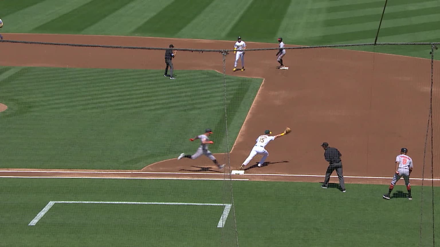 Ramón Urías is safe at first base after review | 08/20/2023 | Athletics