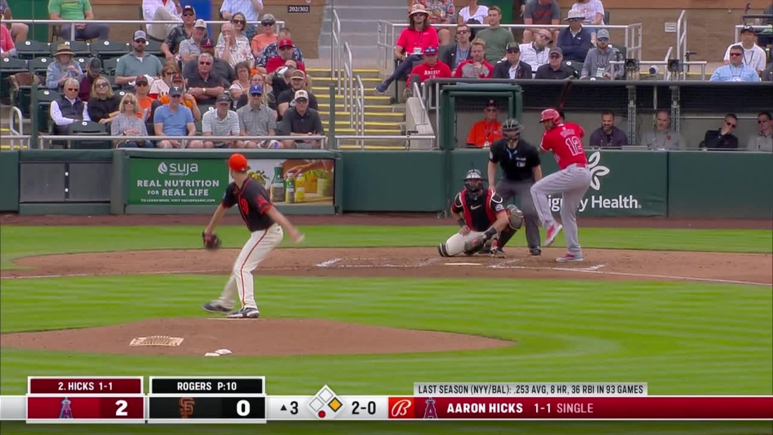 Aaron Hicks pokes an RBI triple into right-center | 02/26/2024 | MLB.com