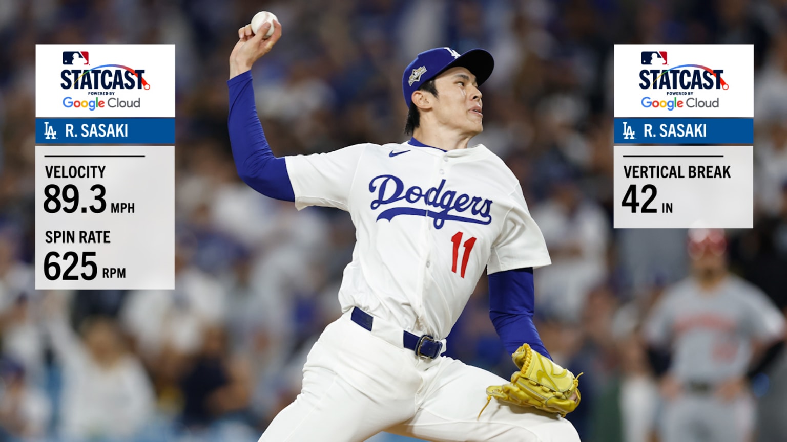 Roki Sasaki strikes out two batters with a splitter | 10/01/2025 | MLB Japan