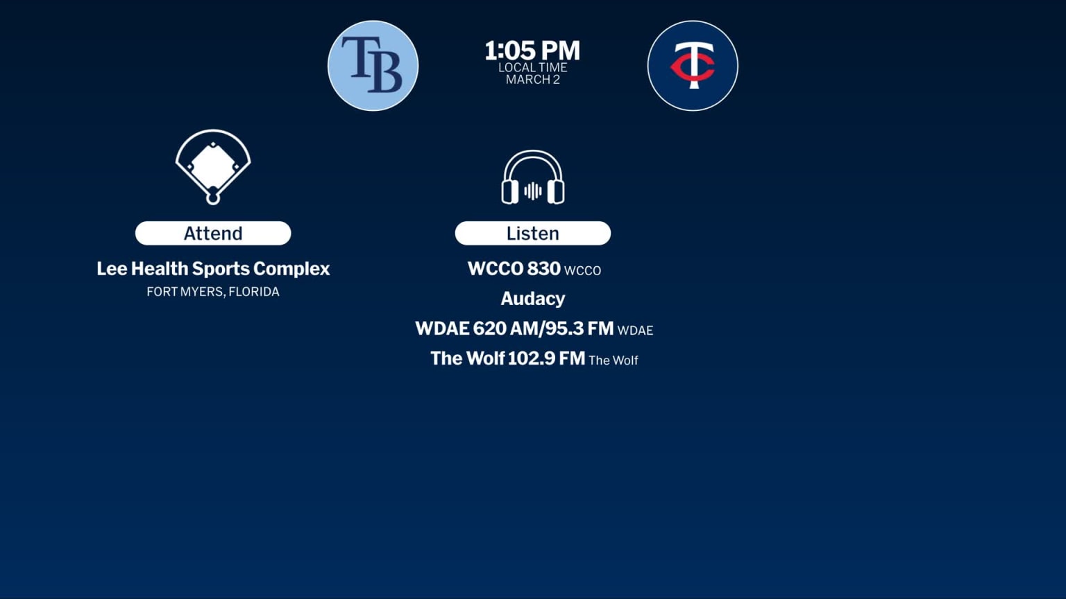 Rays at Twins - March 2, 2025: Tune In | 03/01/2025 | MLB.com