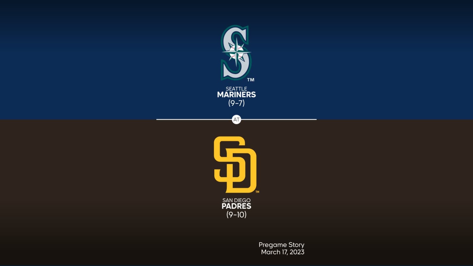 Mariners at Padres - 3/18/2023: Title Slate | 03/17/2023 | MLB.com