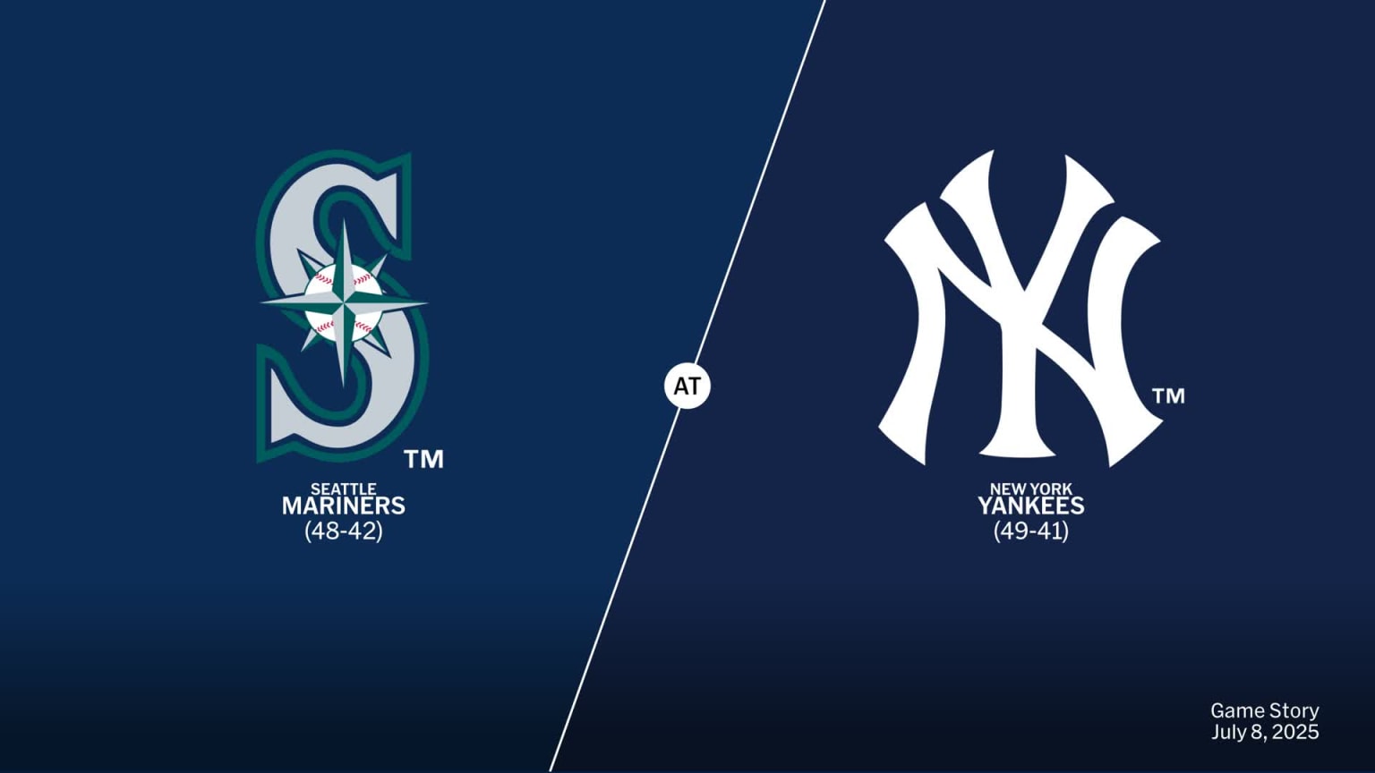 Mariners at Yankees - July 8, 2025: Title Slate | 07/06/2025 | MLB.com