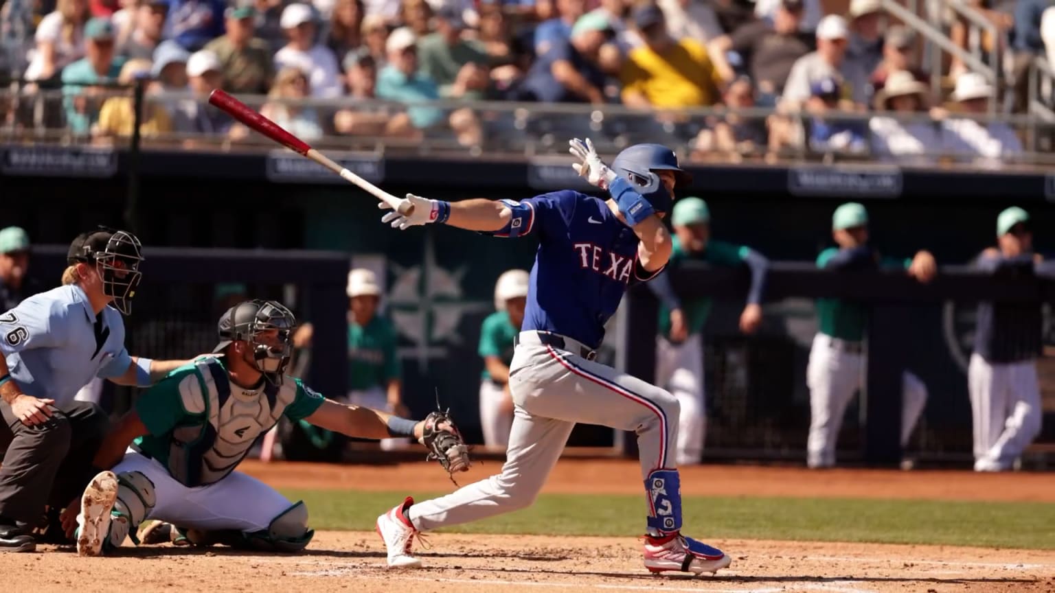 Field view of Evan Carter's grand slam | 03/05/2024 | Texas Rangers