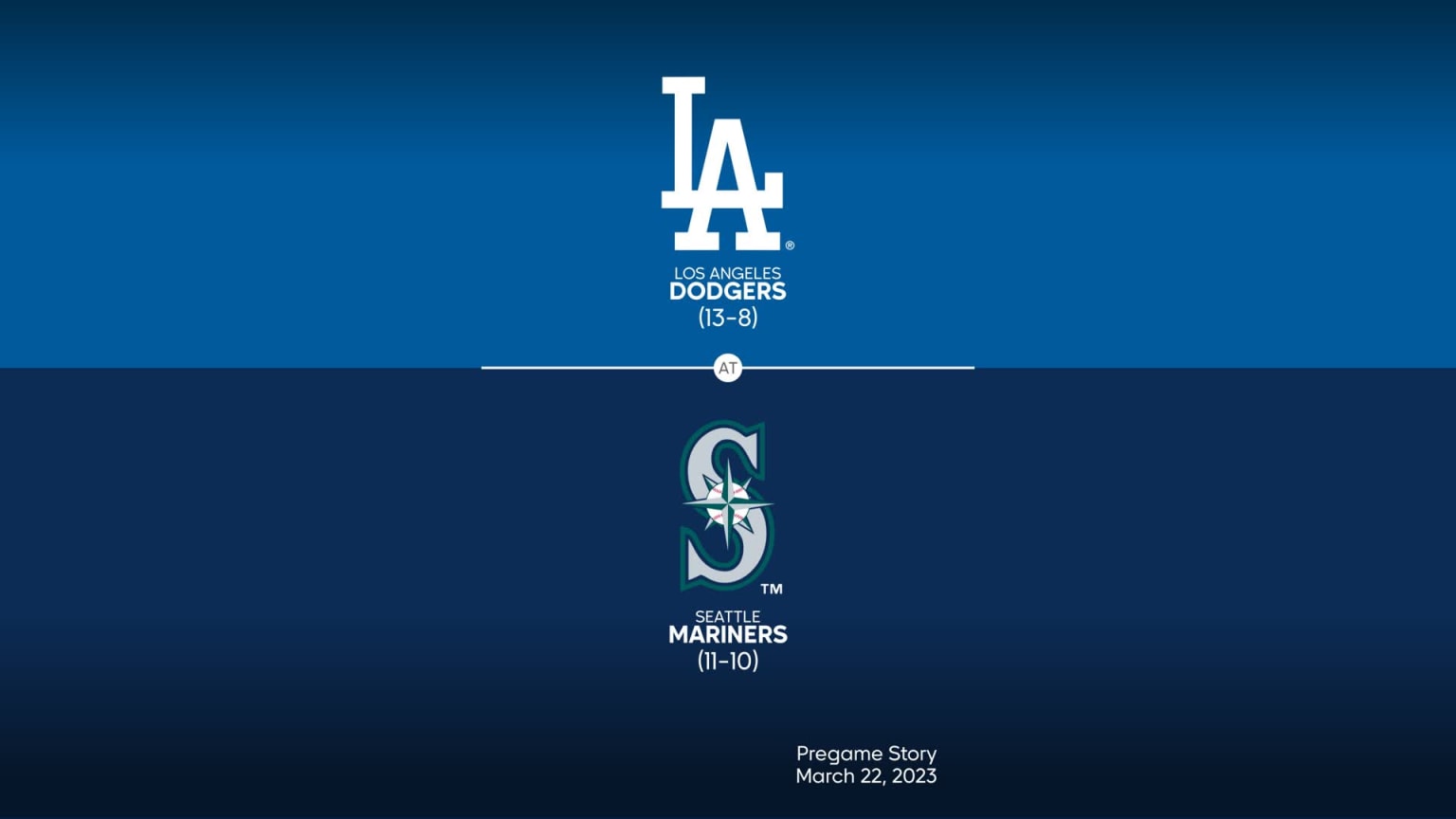 Dodgers at Mariners - 3/23/2023: Title Slate | 03/22/2023 | MLB.com