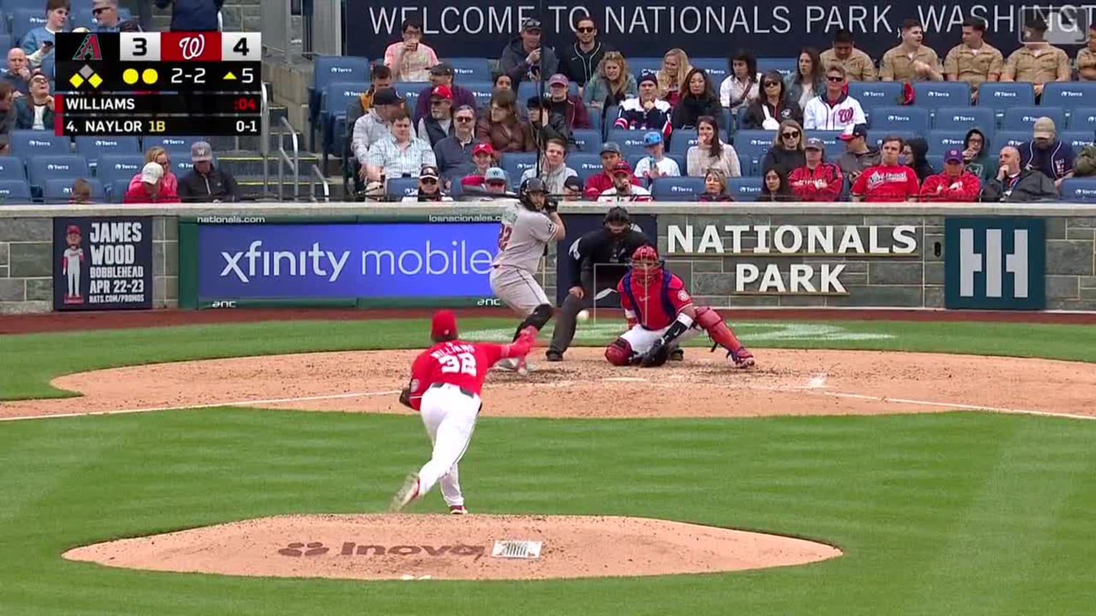 Trevor Williams strikes out Naylor in the 5th | 04/06/2025 | Washington Nationals