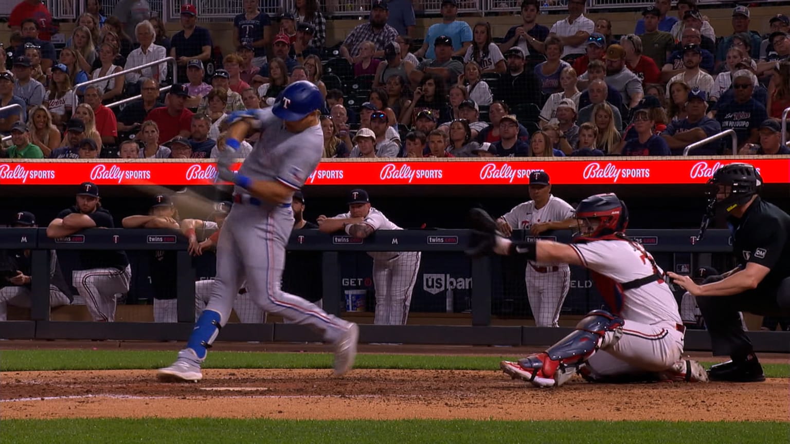 Nathaniel Lowe drives an RBI single to center field | 08/25/2023 ...