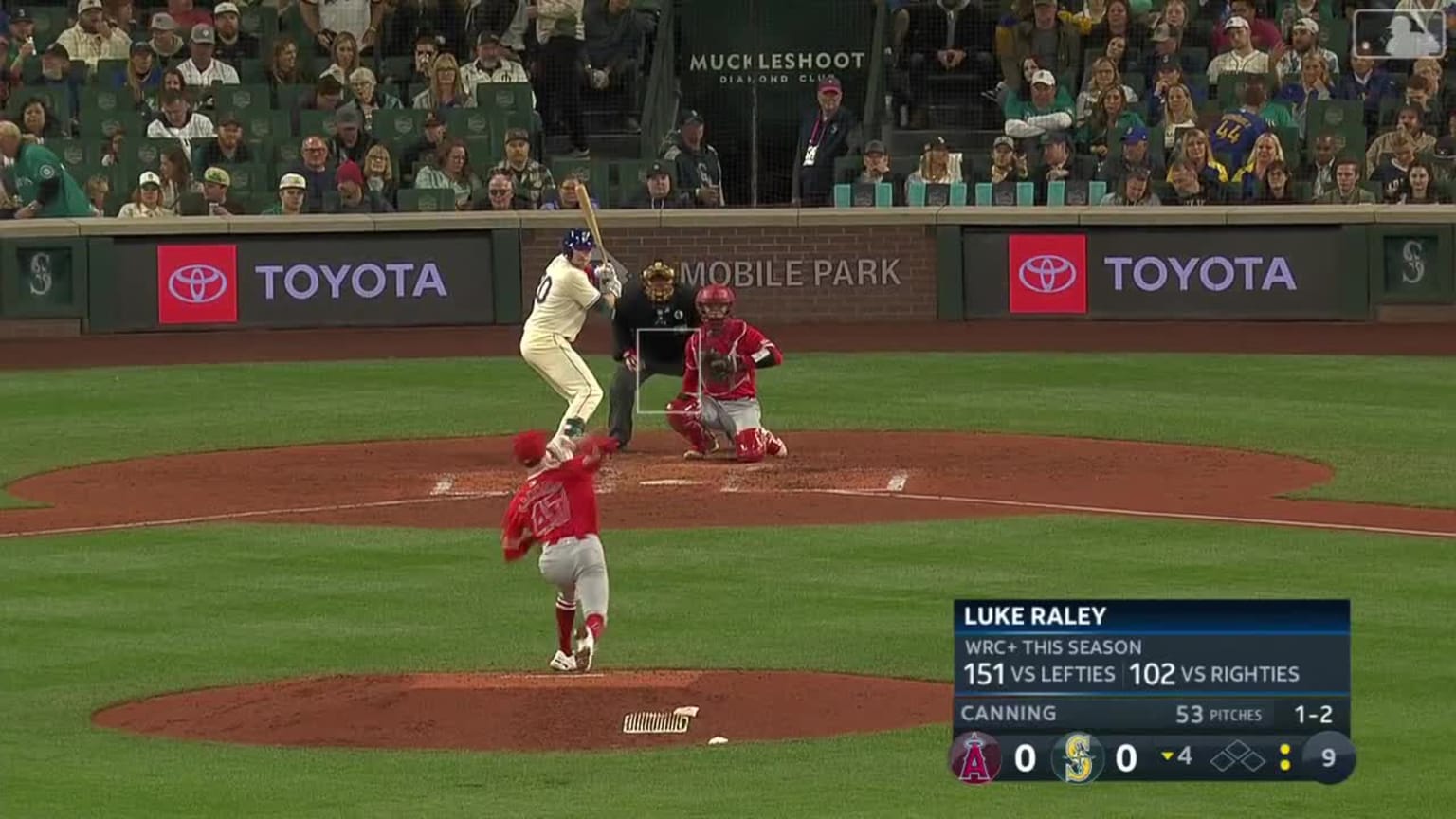 Luke Raley la bota en la 4ta | 02/06/2024 | Los Mariners de Seattle