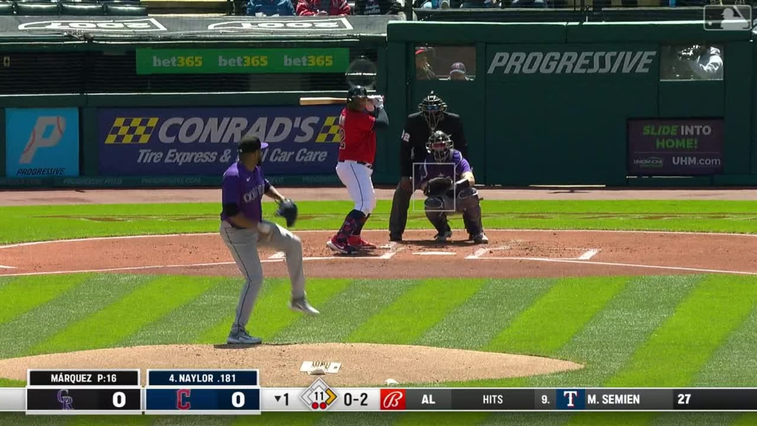 Josh Naylor drills a two-run home run | 04/26/2023 | Cleveland Guardians