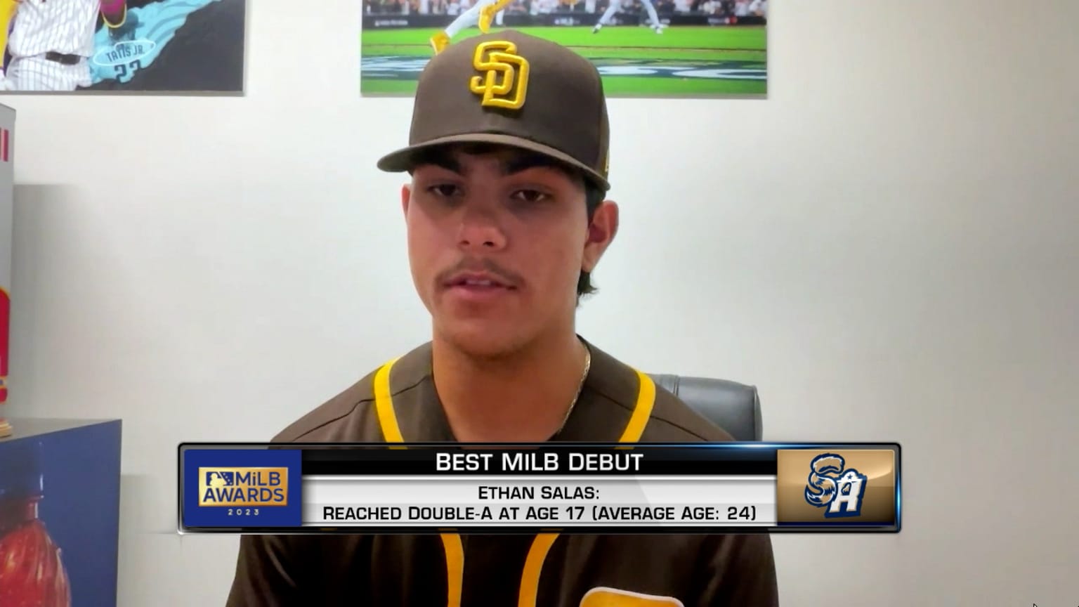 Ethan Salas wins Best MiLB Debut award | 10/03/2023 | San Diego Padres