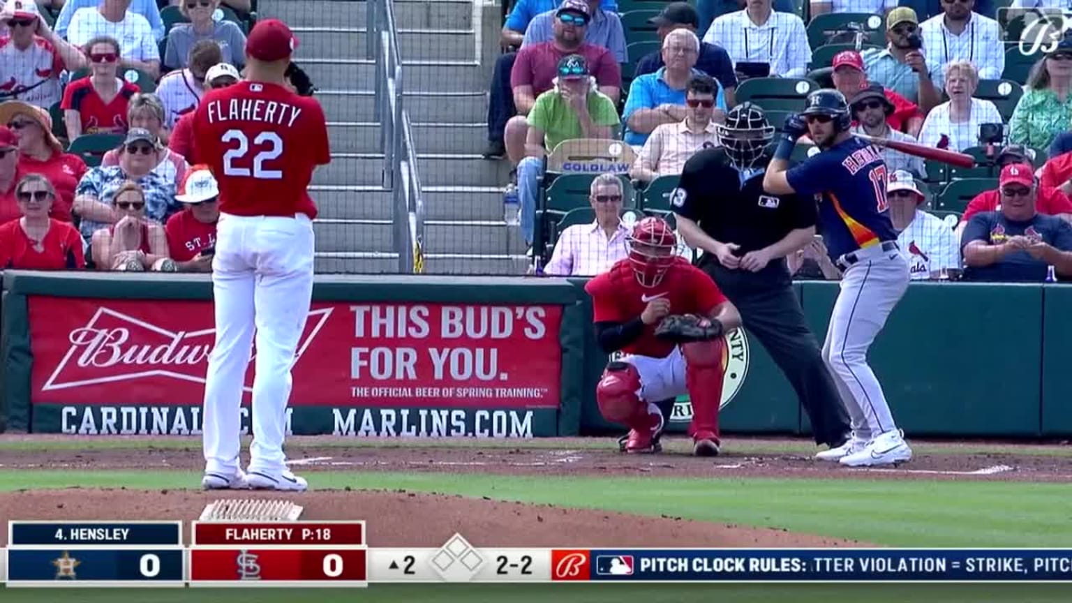 David Hensley skies a home run to left field | 03/06/2023 | Houston Astros